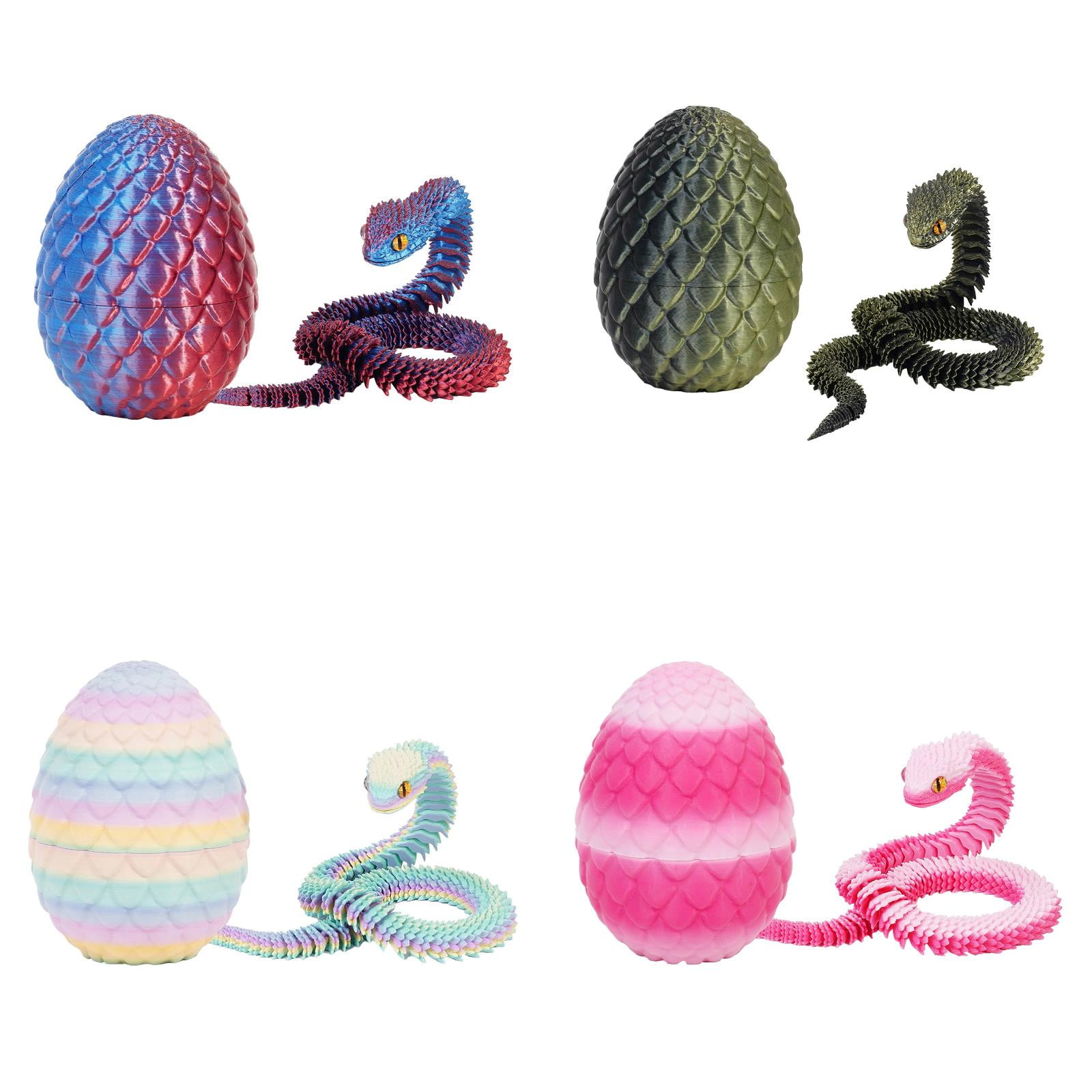 4/3/2/1pcs 3D Printed Easter Snake Eggs With 3D Printed Snake Inside Rotary Gear Eggs With 3D ...