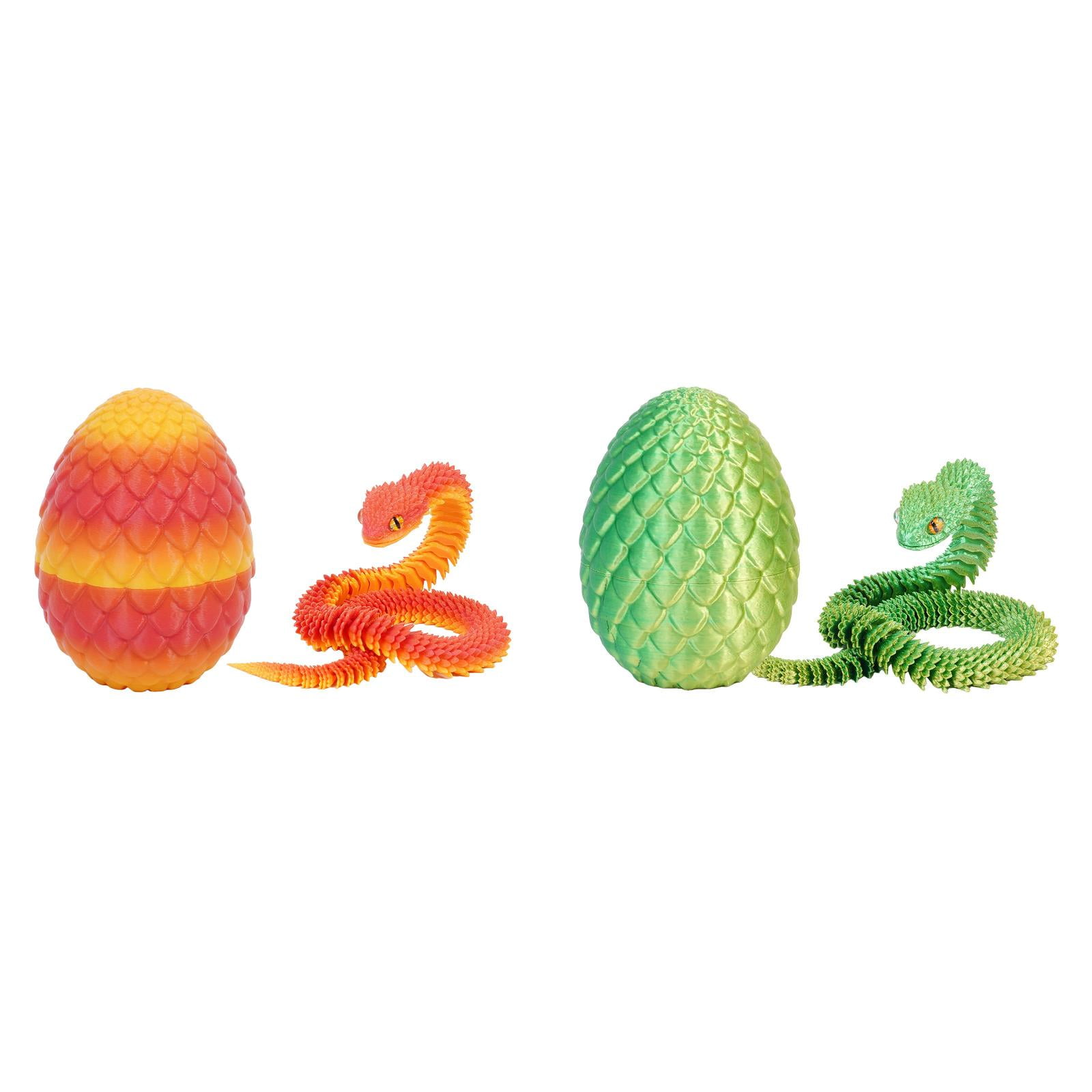 4/3/2/1pcs 3D Printed Easter Snake Eggs With 3D Printed Snake Inside Rotary Gear Eggs With 3D ...