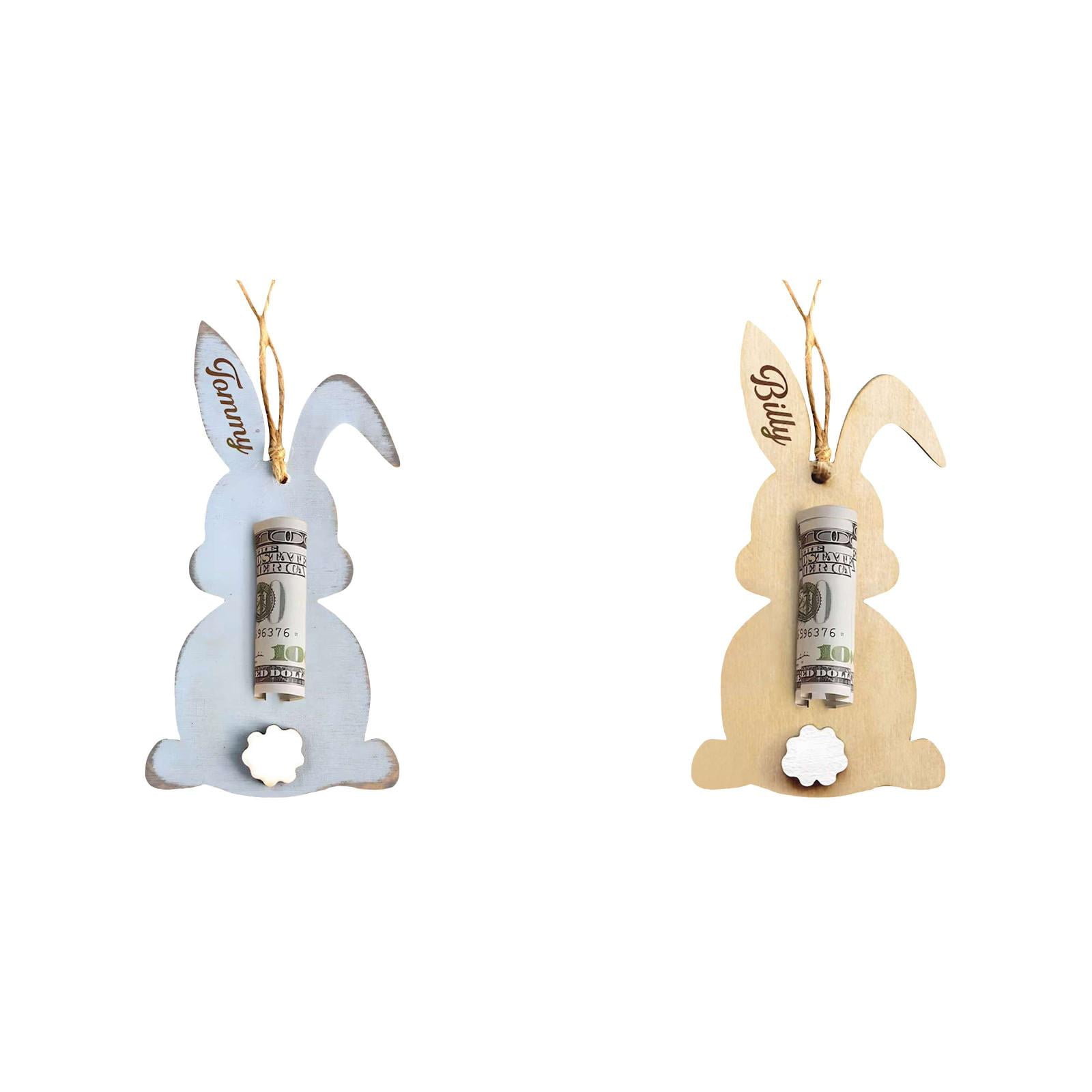4/3/2/1pcs Easter Money Holder Cards Wooden Bunny Money Holder Easter ...