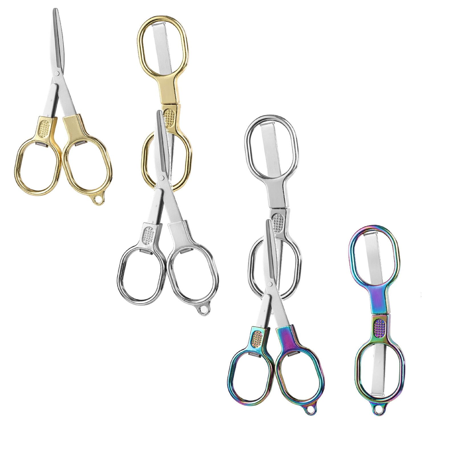 4/3/2/1pcs Folding Scissors Stainless Steel Mini Small Scissors Safety ...