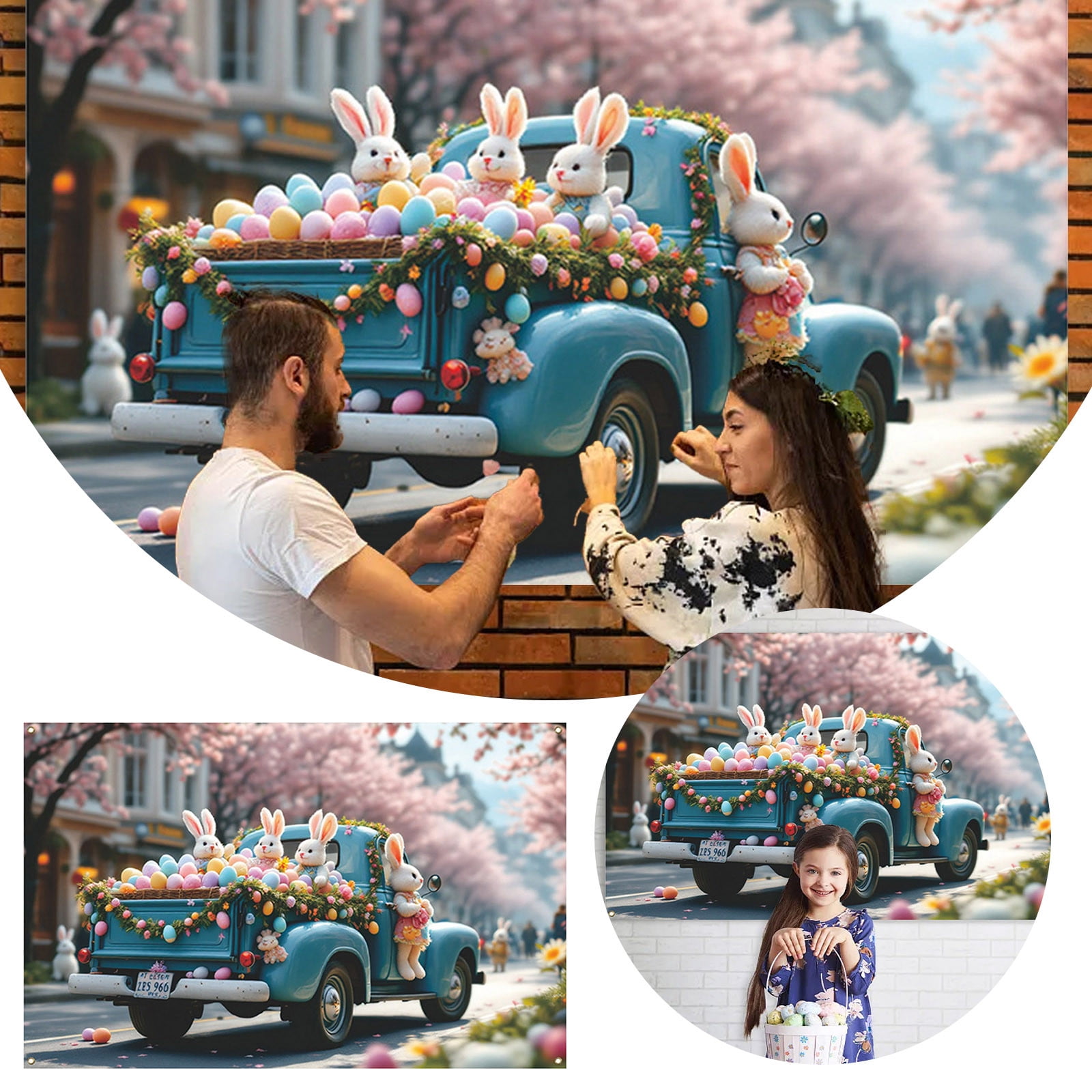 4/3/2/1pcs Happy Easter Banner Happy Easter Photography Background For ...