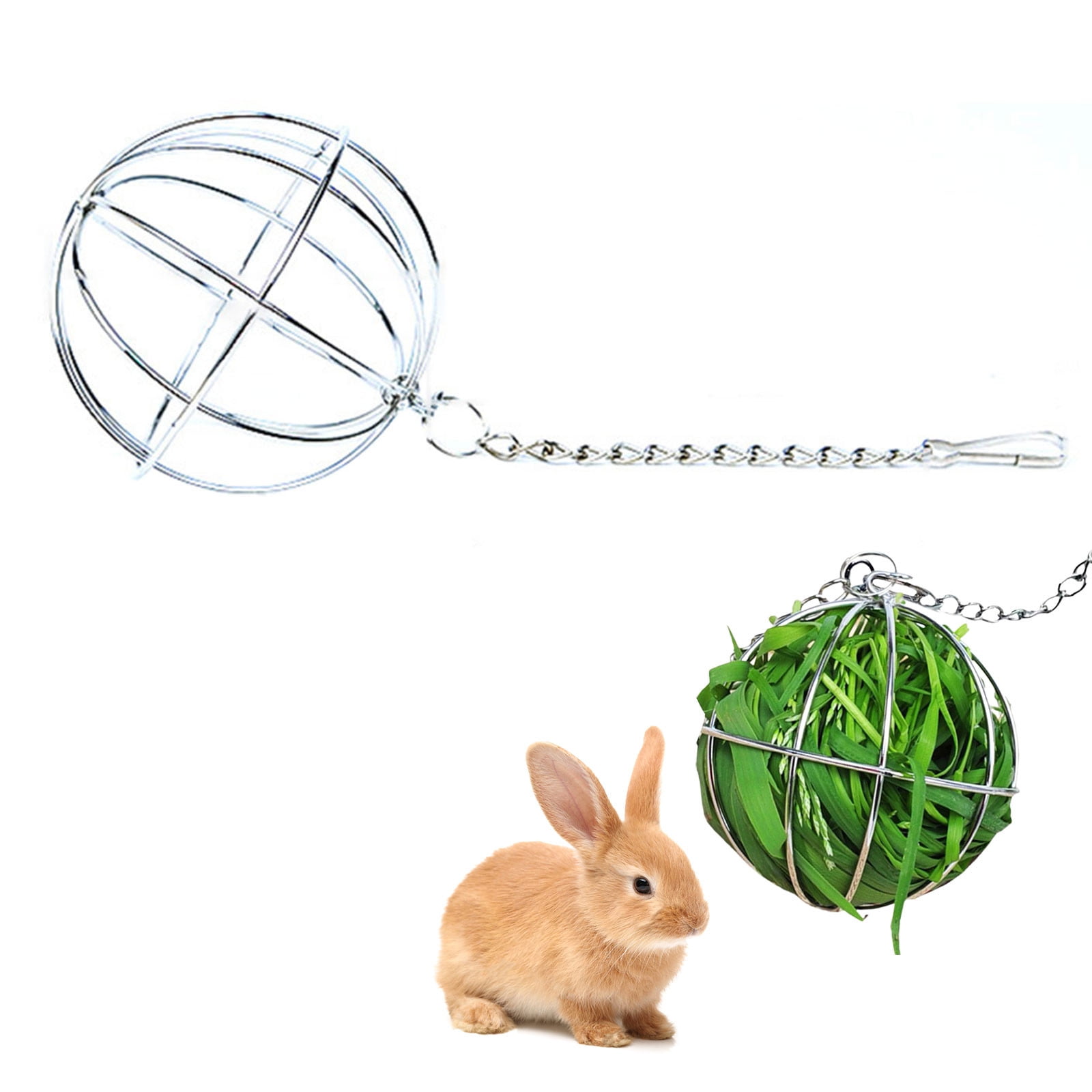 4/3/2/1pcs Rabbit Hay Feeder Hay Ball Stainless Steel Hanging Feed ...