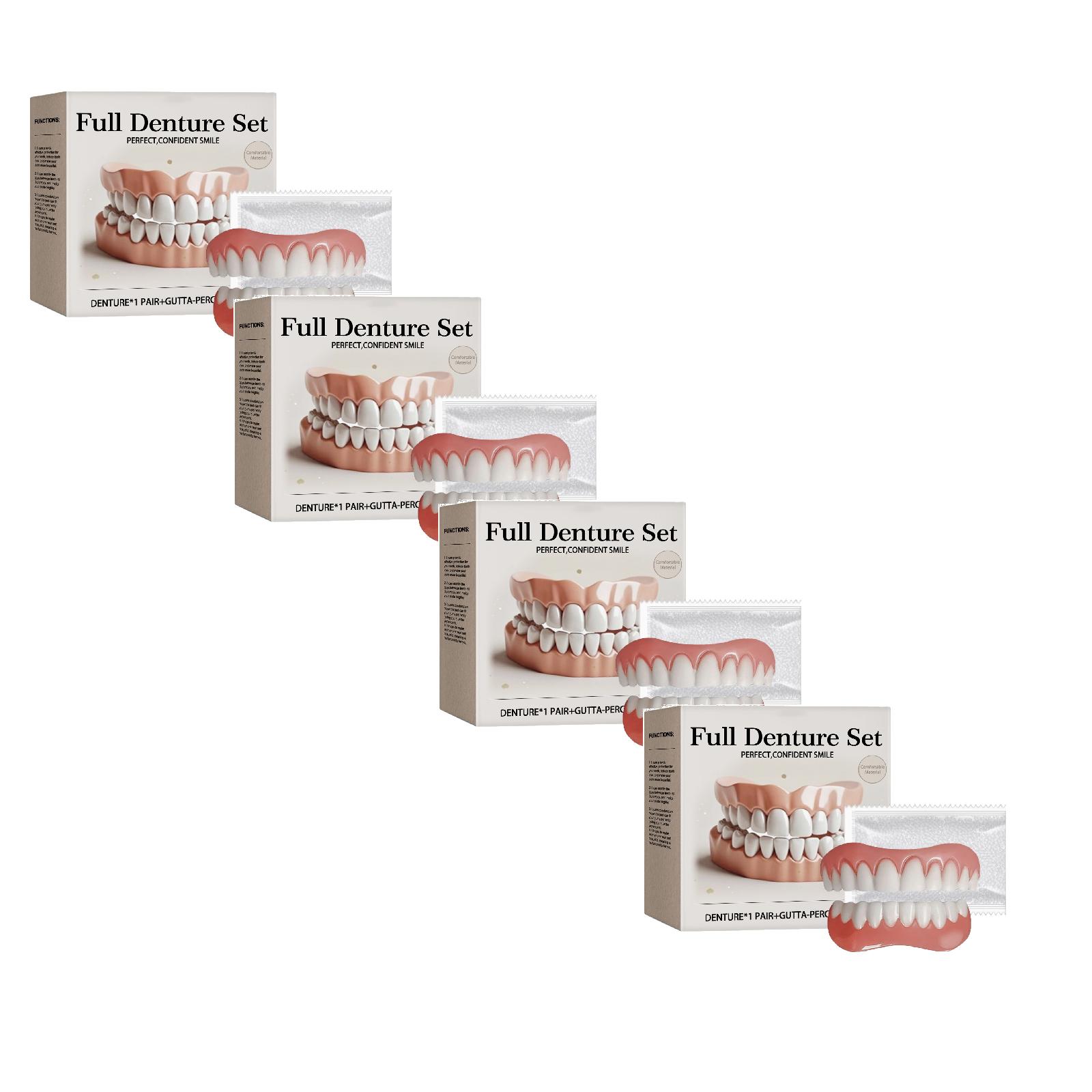 4/3/2/1pcs Silicone Reline Denture Set, Upper and Lower Denture Reline ...