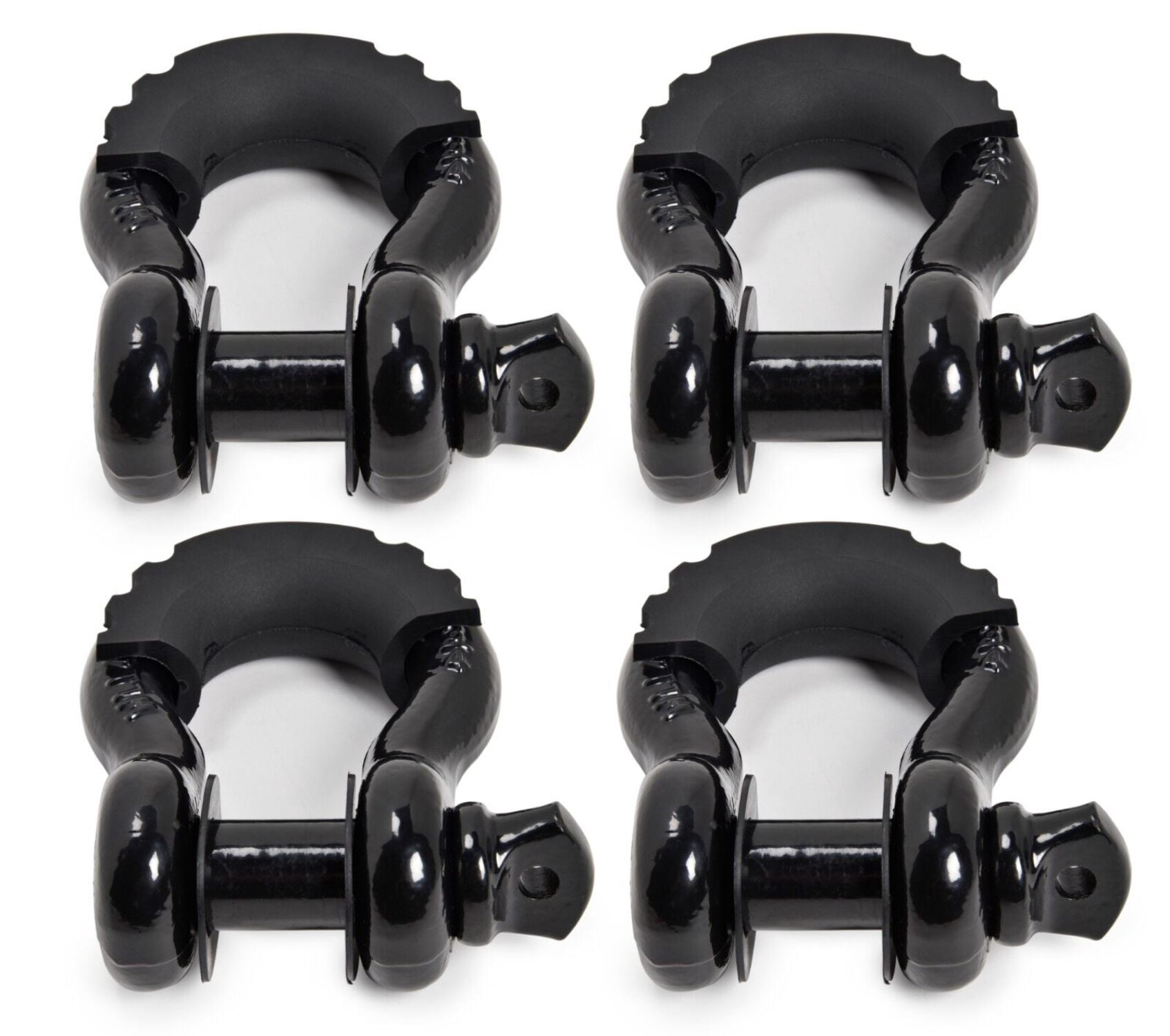 (4) 3/4" BLACK DRing Bow Shackle 10500lbs Pin & BLACK no noise ...