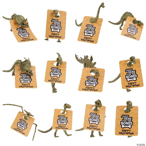 4 3/4" Halloween Dinosaur Skeletons with Handout Card for 12 - Walmart.com