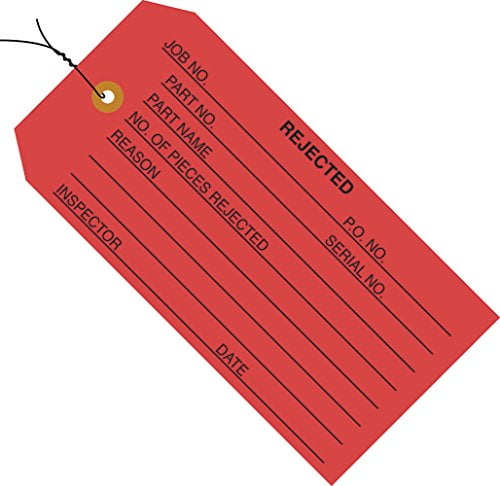 4 3/4 x 2 3/8" -"Rejected" Inspection Tags - Pre-Wired - Walmart.com