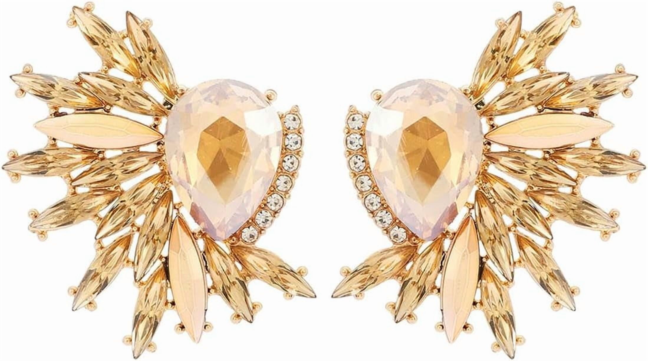 4 * 3.4cm Stud Earrings For Women Piercing Design Bride Wedding Party ...