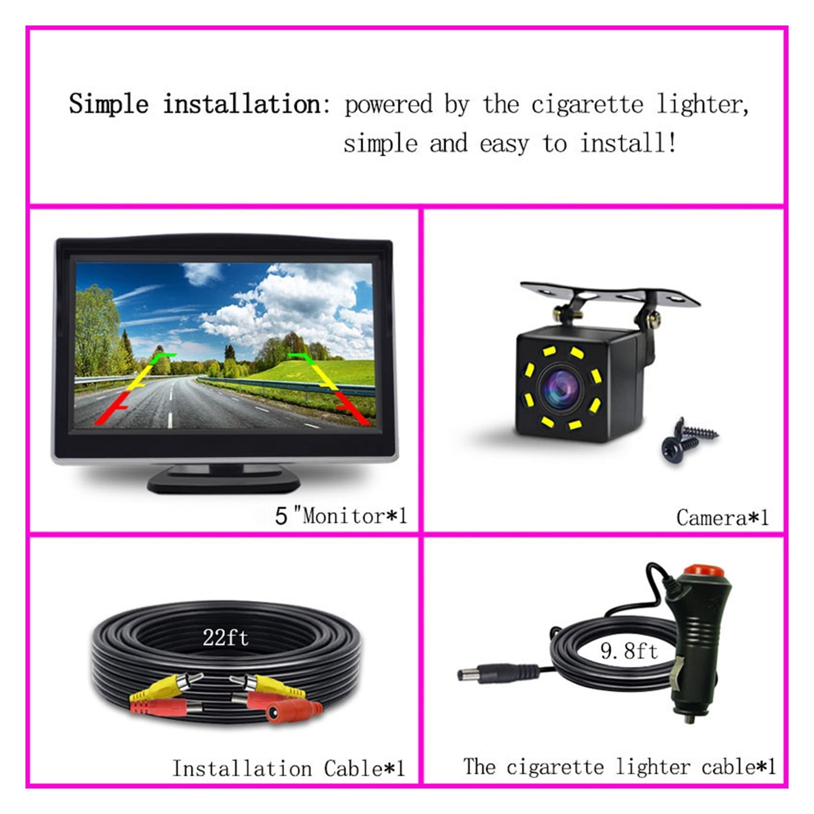 4.3/5 Inch Car LCD Monitor Rear View Backup Camera For Vehicle Van ...