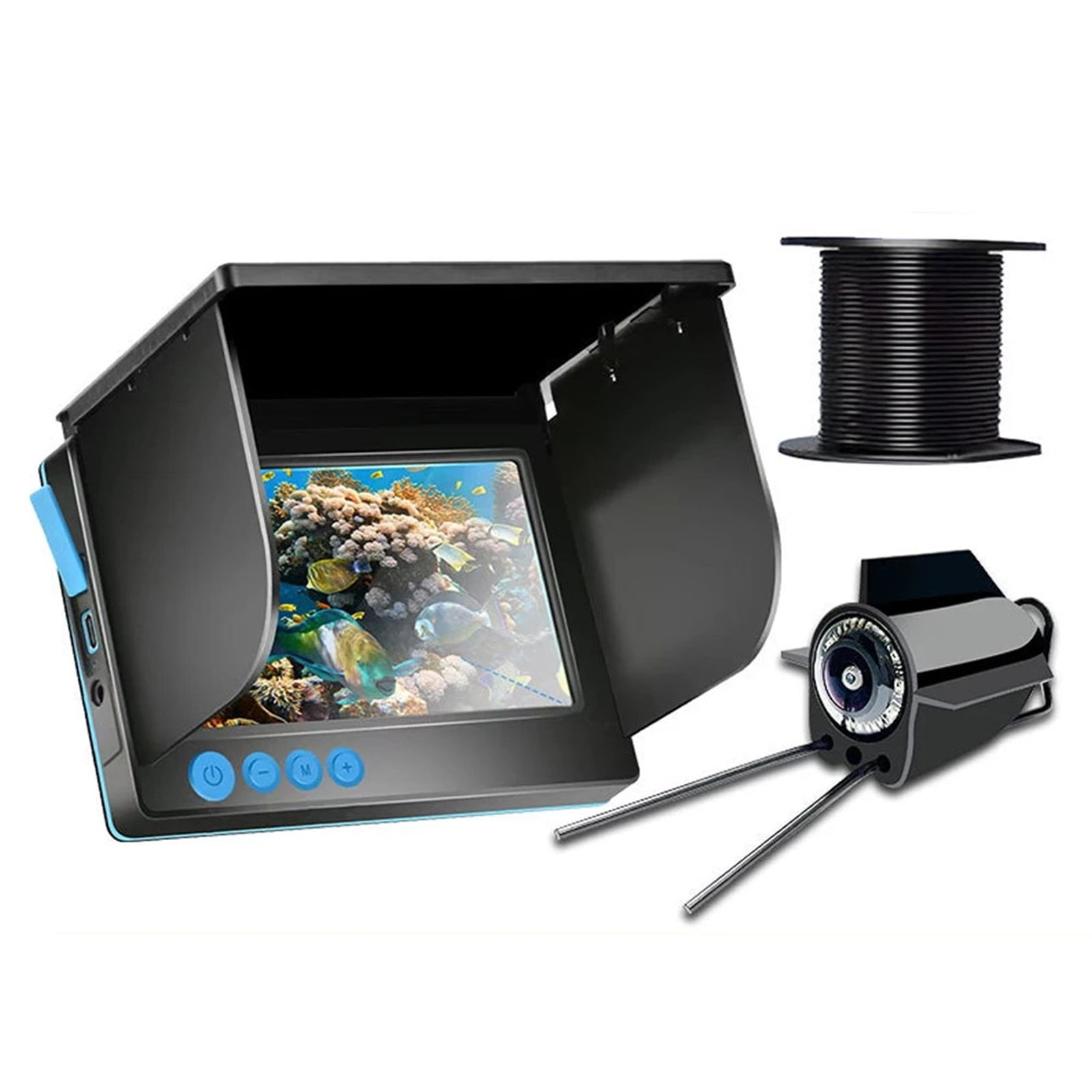 4.3/5 Inch HD Ice Fishing Camera Waterproof 12pcs Infrared Lights with ...