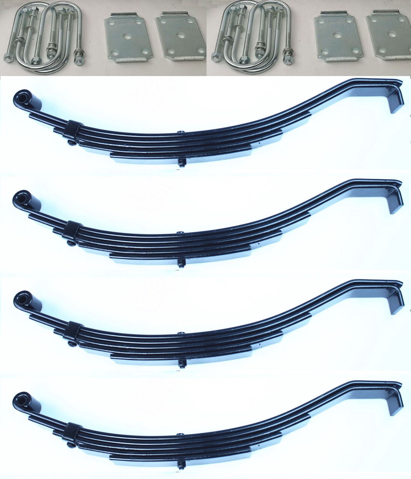 4 - 3,500 slipper springs suspension kit replace 7000 lb axle u-bolt ...