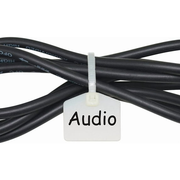 4-3/8" Nylon Cable Zip Tie Tags with Write-on Surface, Self-Locking ...