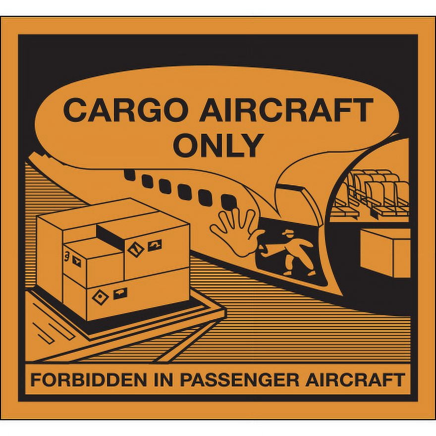 4 3/8x4 3/4" Orange Labels Designating 'Cargo Aircraft Only' - 500 ...