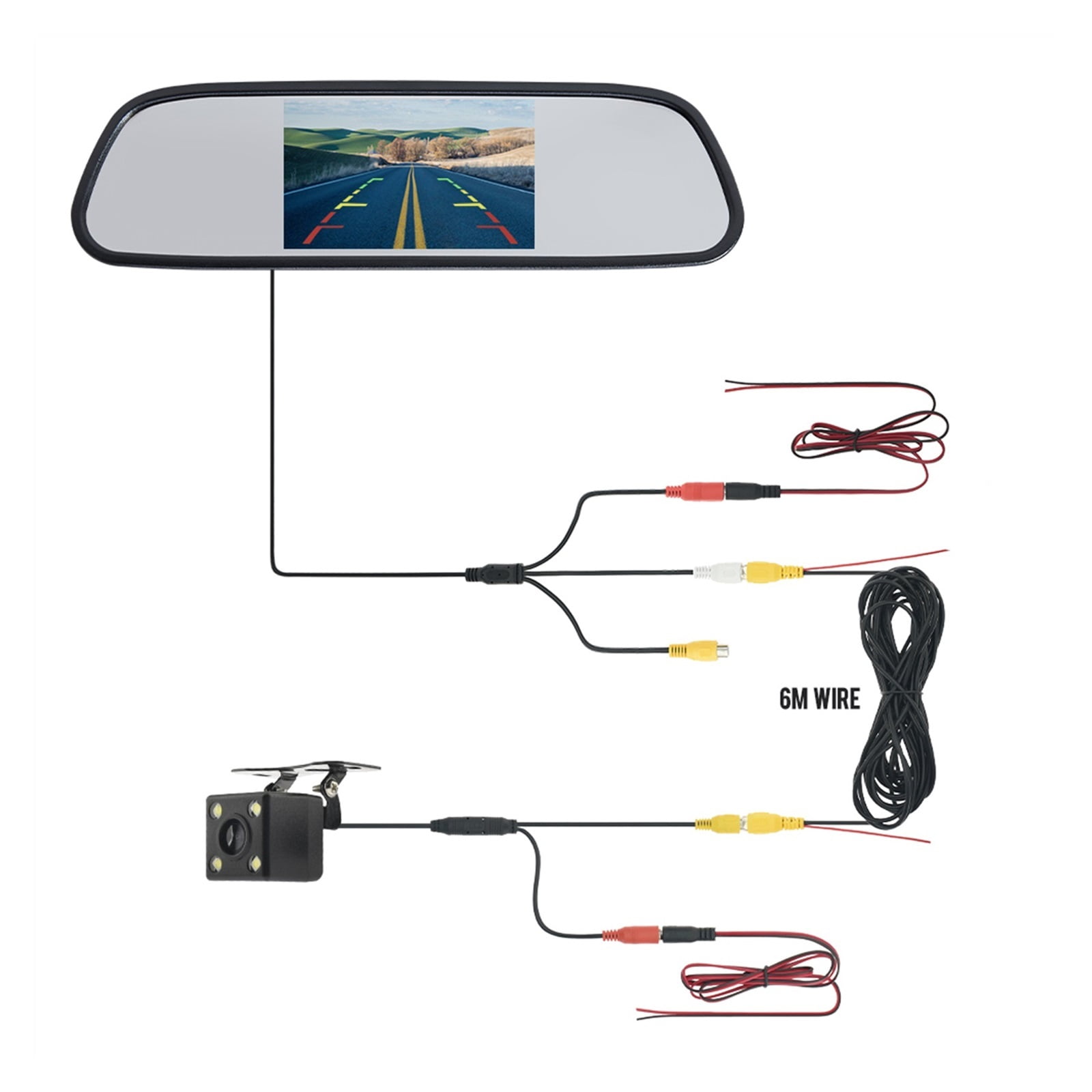 4.3" Car Mirror Monitor Vehicle Rear View Reverse Backup Car Led Camera ...