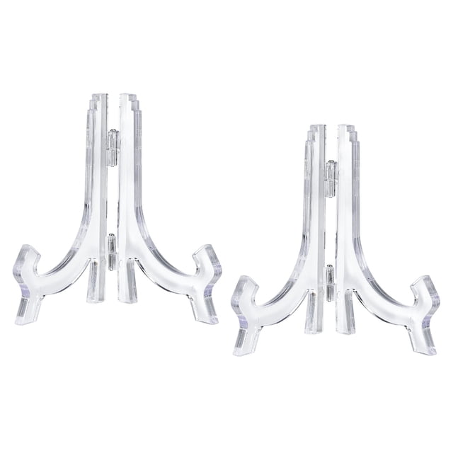 4.3" Walmart Easel Plate Holder, Clear Plastic Folding Display Stand ...