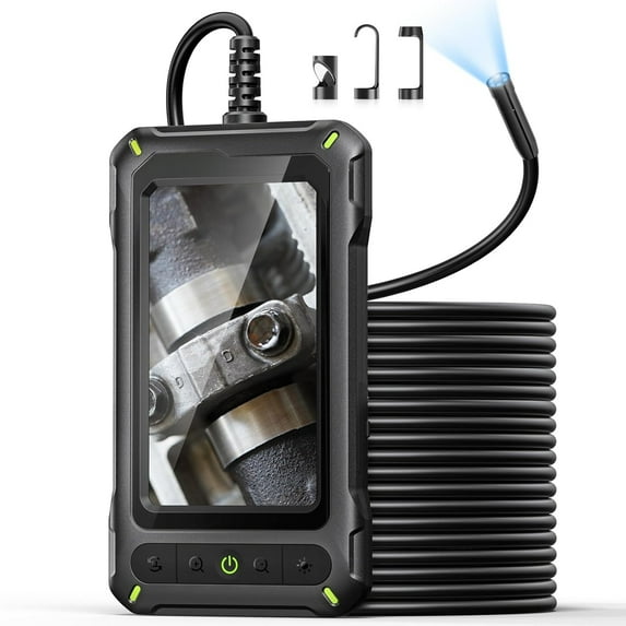 4.3” HD Screen Industrial Borescope - IP67 Waterproof 16.5FT Semi-Rigid ...
