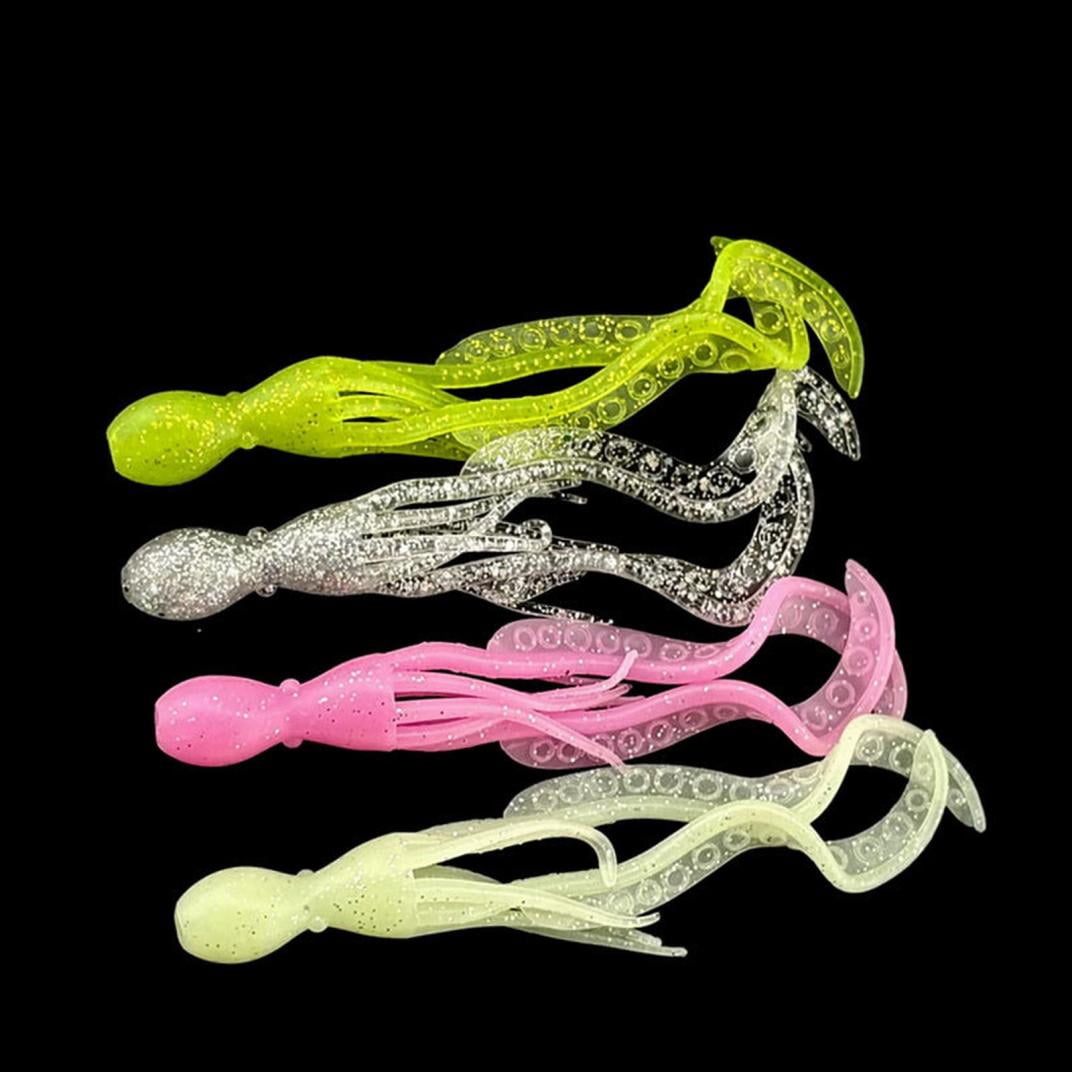 4.3 Inch Glow-In-The-Dark Tpe Octopus Soft Fishing Lures, Realistic ...