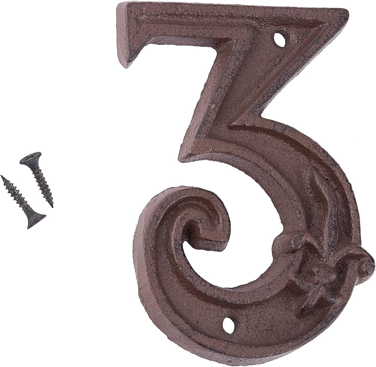 4.3 Inch House Numbers Cast Iron Address Numbers Rustic Metal Home ...