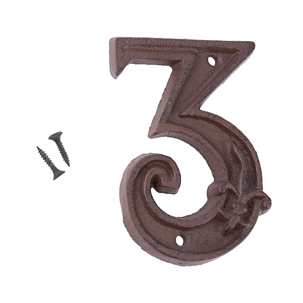 4.3 Inch House Numbers Cast Iron Address Numbers Rustic Metal Home ...