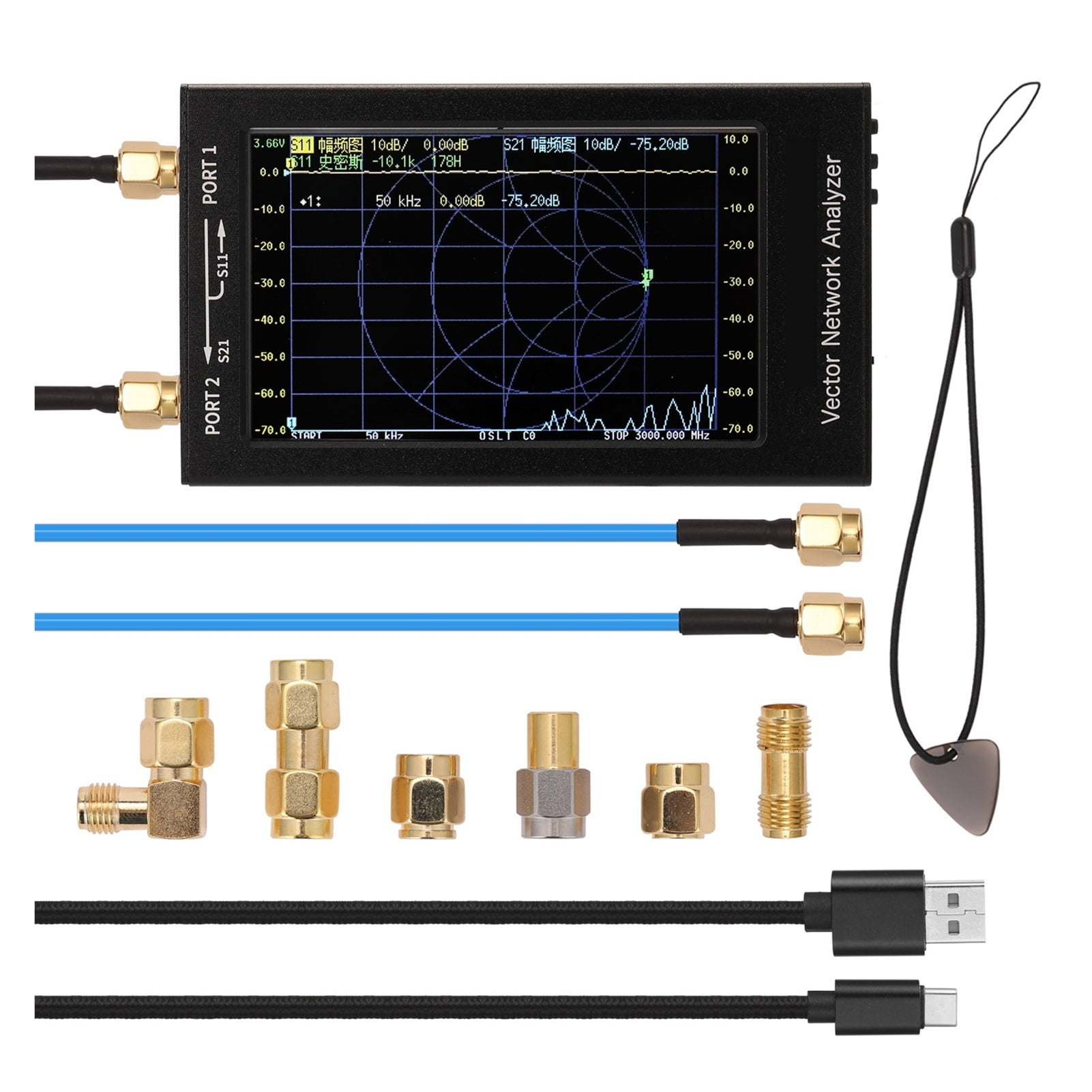 4.3 Inch IPS LCD Screen 3G Vector Network Analyzer SAA-2N NanoVNA-F V2 ...