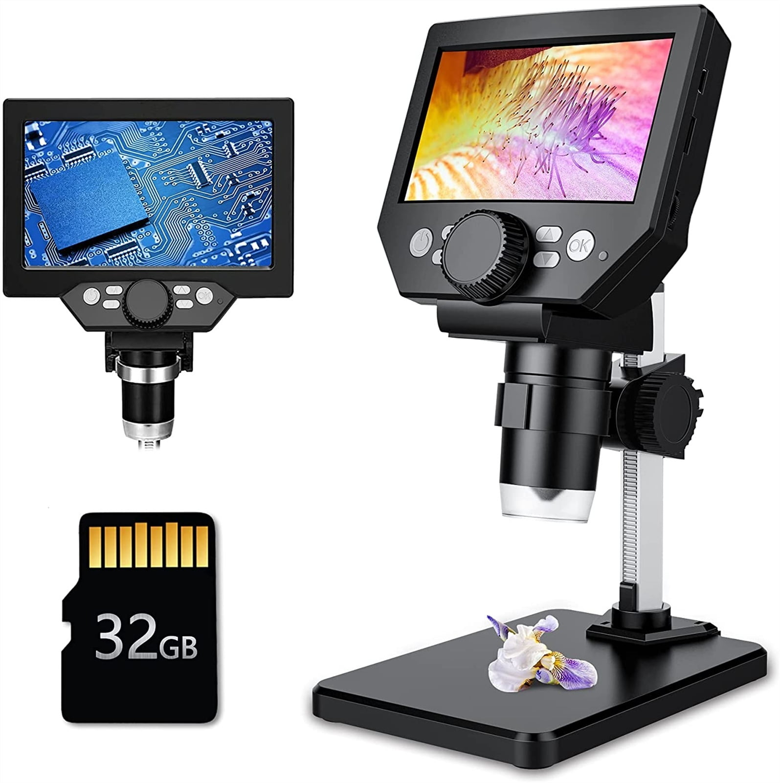 4.3 Inch LCD Digital USB Microscope 1080P 10MP USB Stereo Microscope ...