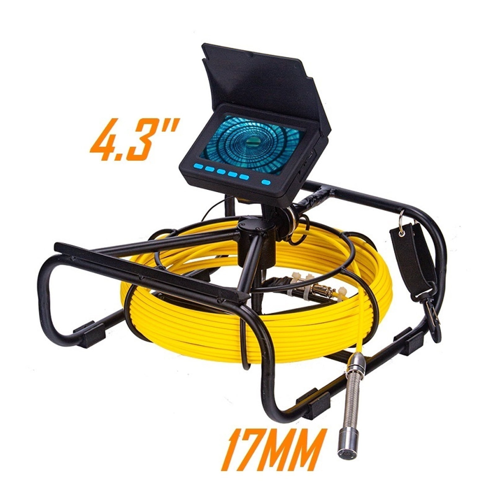 4.3 Inch Sewer Camera With DVR 16GB FT Card, Drain Industrial Endoscope IP68 8500MHA Battery 10 ...