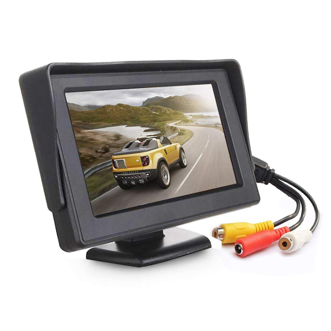 4.3 Inch TFT LCD Monitor Car Rearview Full Color Display 2-channels ...