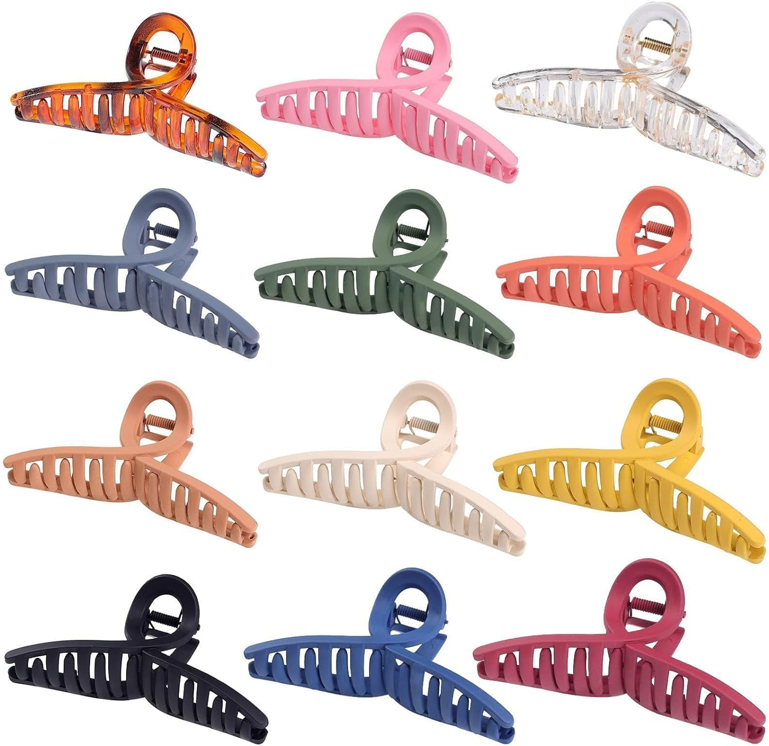 4.3" Large Hair Claw Clips 12Pcs Big Hair Clips for Thick Hair ...