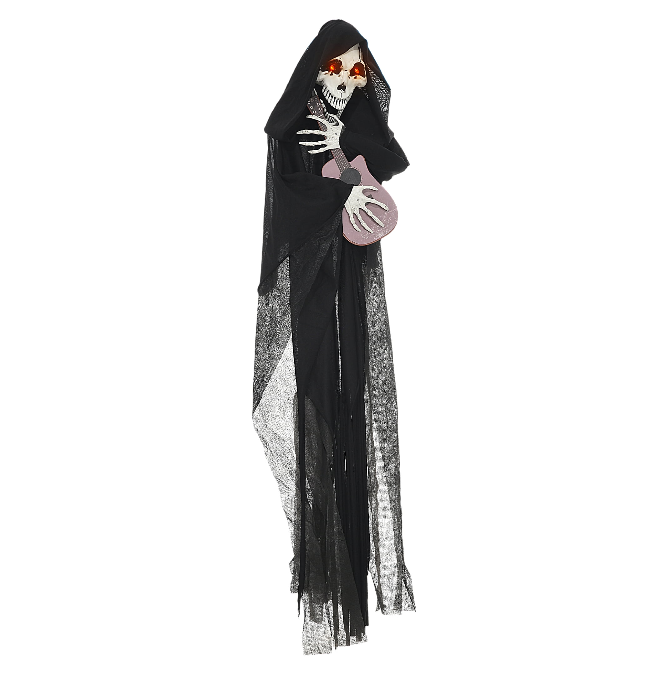 4.3' Outdoor Decoration Animatronic Guitar-playing Grim Reaper, Sound ...
