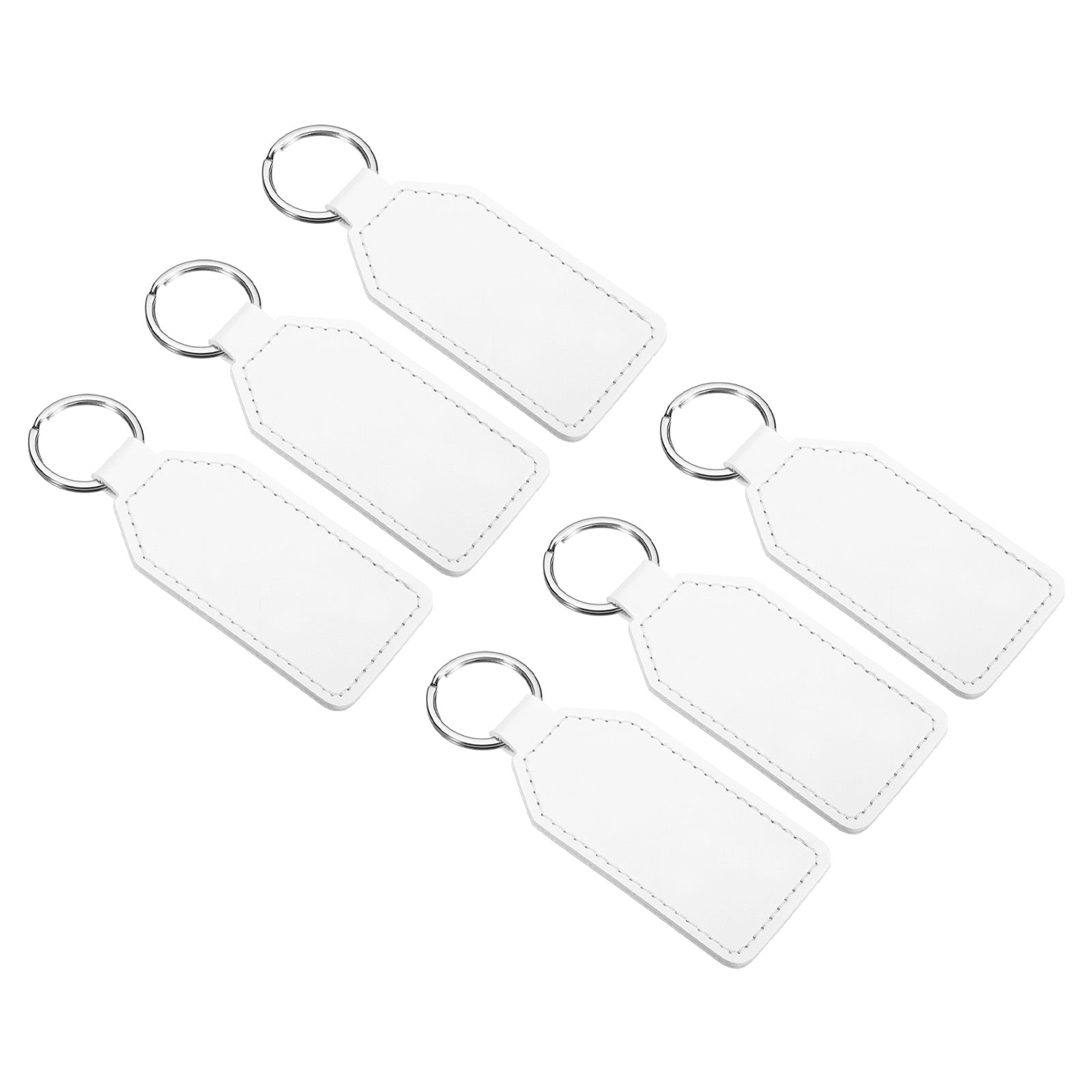 4.3" PU Sublimation Keychain Blanks, Leather Key Fob with Rings for DIY ...