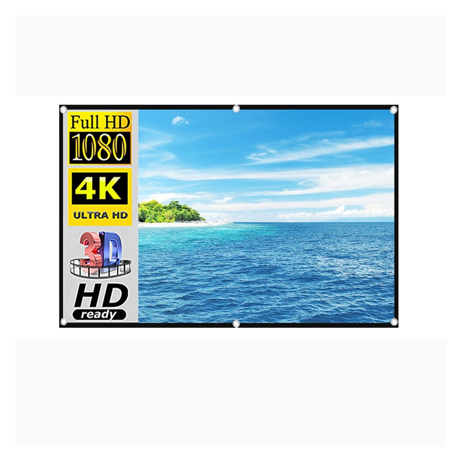 4:3 Projector Screen 84 120 150 Inch HD Foldable Portable Anti-Crease ...