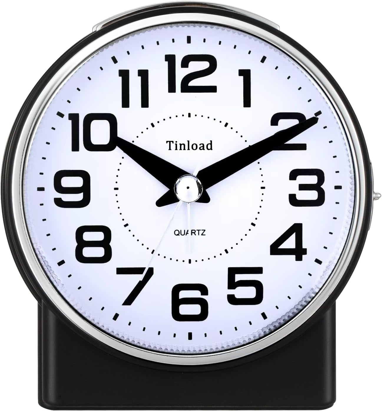 4.3" No Ticking Analog Alarm Clock,Silent Readable for Seniors,Easy to Set,Gradual Rise Alarm ...