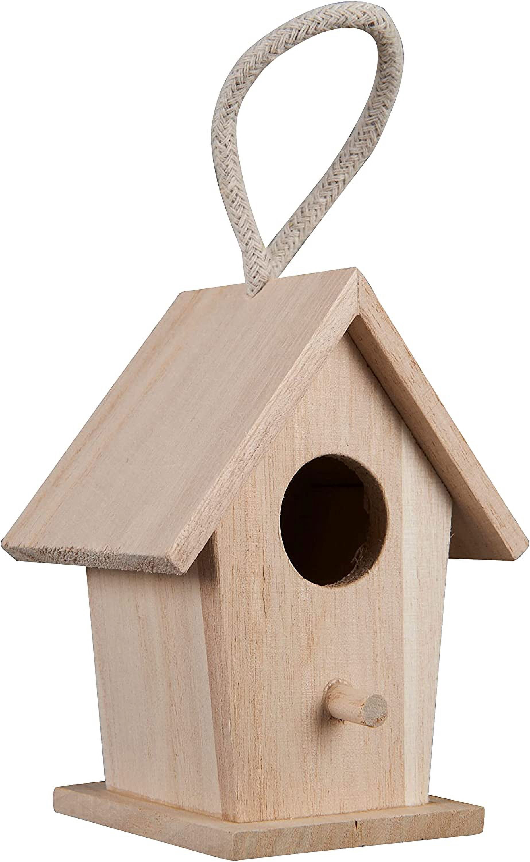 4.3" Traditional Birdhouse Unfinished Hanging Birdhouse Made of 100% ...