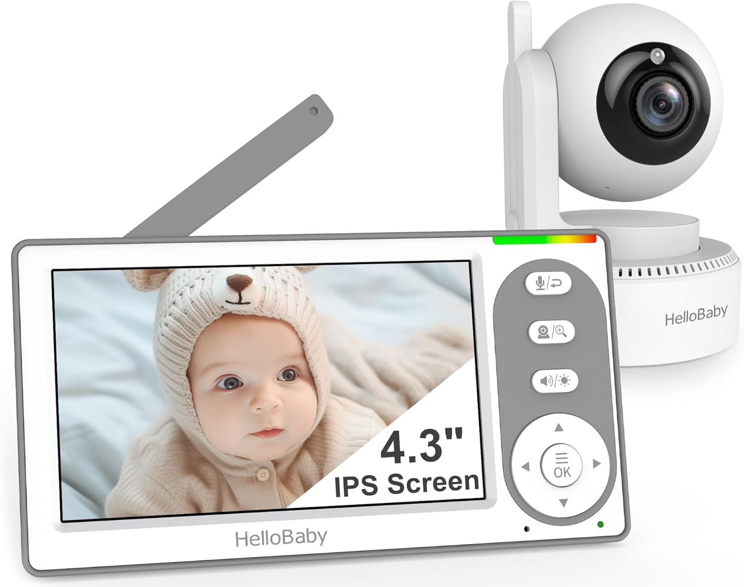 4.3'' Video Baby Monitor with 30 Hours Battery, Remote Pan-Tilt-Zoom ...