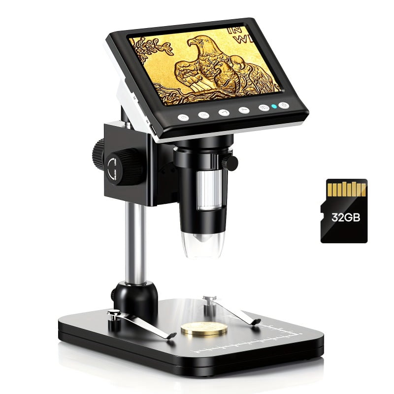 4.3-inch IPS LCD digital microscope with 1000x magnification. Suitable ...