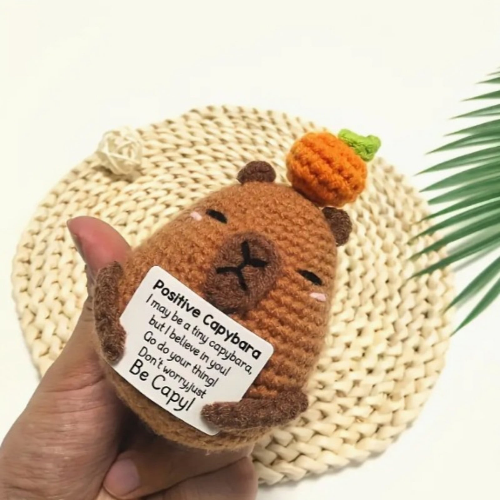 4.33" Capybara Plushies Toy, Cuddly & Soft Hand-Knitting Motivational ...