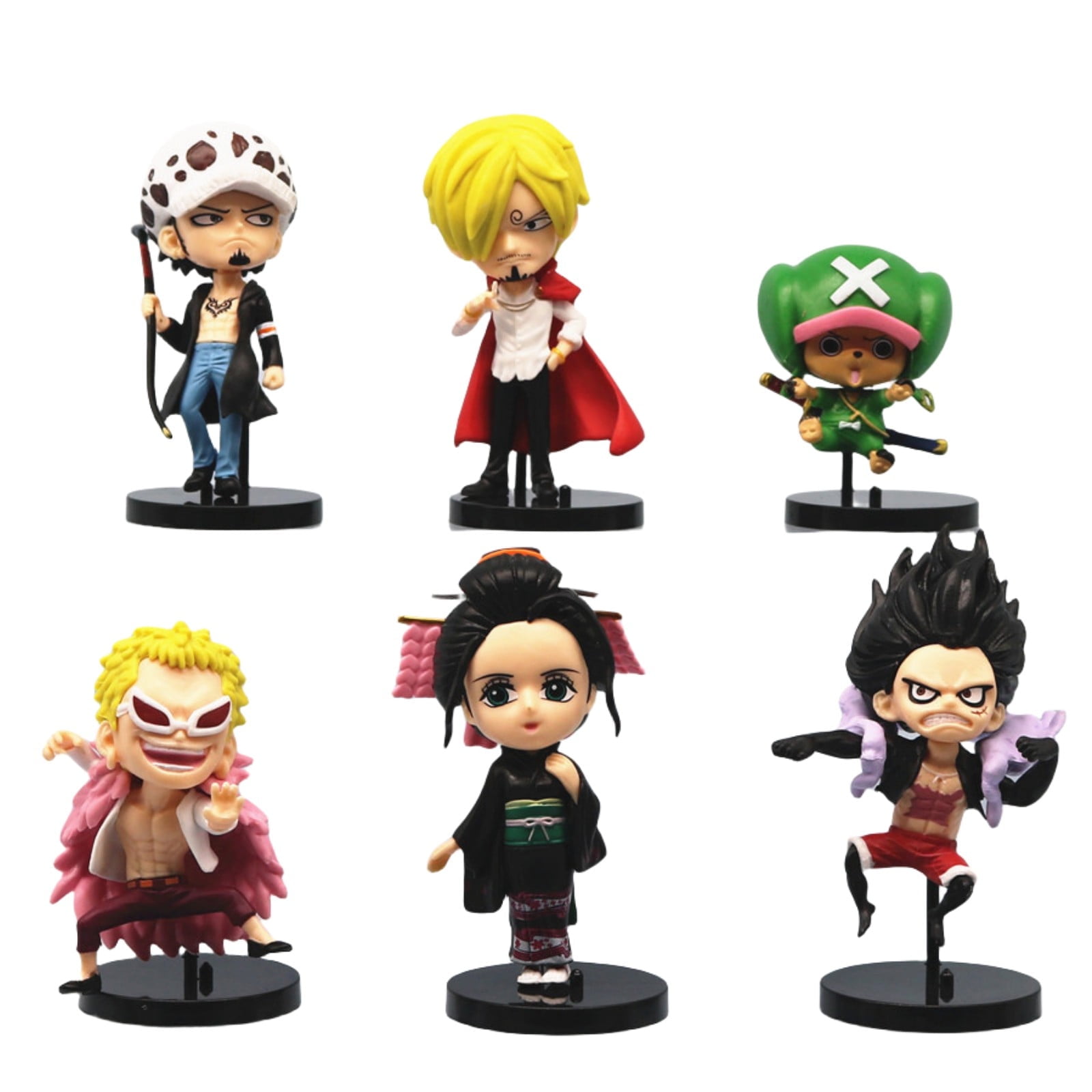 4.33inch 6PCS Anime Figure Set - Sanji, Doflamingo, Law Collectible ...