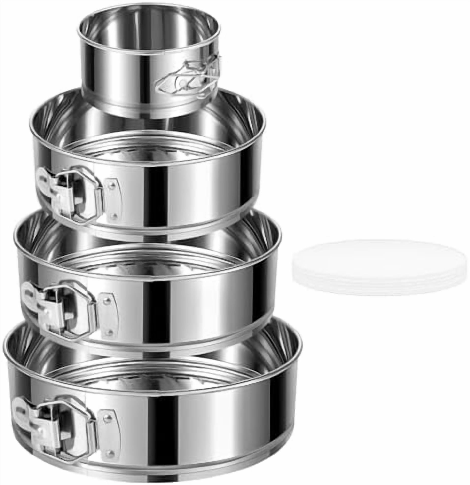 4" 7" 9" 10" Springform Pans Set of 4, Stainless Steel Cheesecake Pan ...