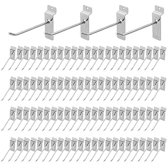 4" Heavy Duty Slatwall Panel Hooks, Silver (96-Pack, 4-inch) - Walmart.com