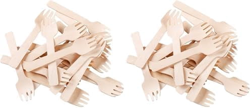 4" Mini Wooden Spork 200 ct, Biodegradable Compostable Birchwood Fork ...