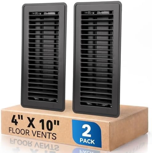 4" x 10" Floor Register Vent Covers 2-Pack, Walkable Powder-Coated ...