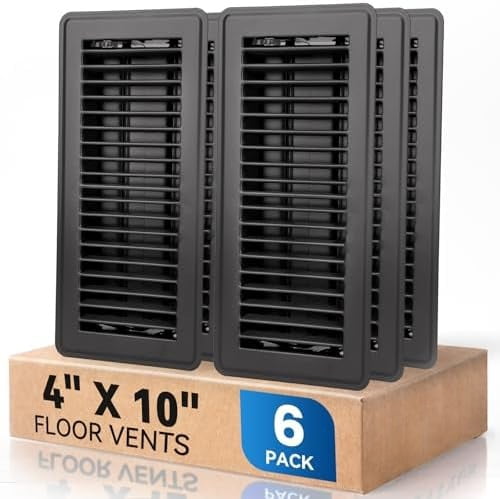 4" x 10" Floor Register Vent Covers 6-Pack, Walkable Powder-Coated ...