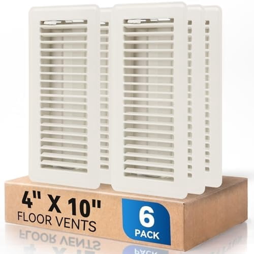 4" x 10" Floor Register Vent Covers 6-Pack, Walkable Powder-Coated ...