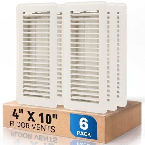 4" x 10" Floor Register Vent Covers 6-Pack, Walkable Powder-Coated ...