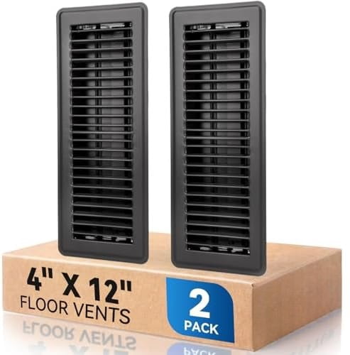 4" x 12" Floor Register Vent Covers 2-Pack, Walkable Powder-Coated ...