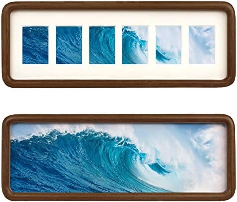 4"x12" Frames Collage Photo Frame Single Mat with Six 1.5x2.5 Openings ...