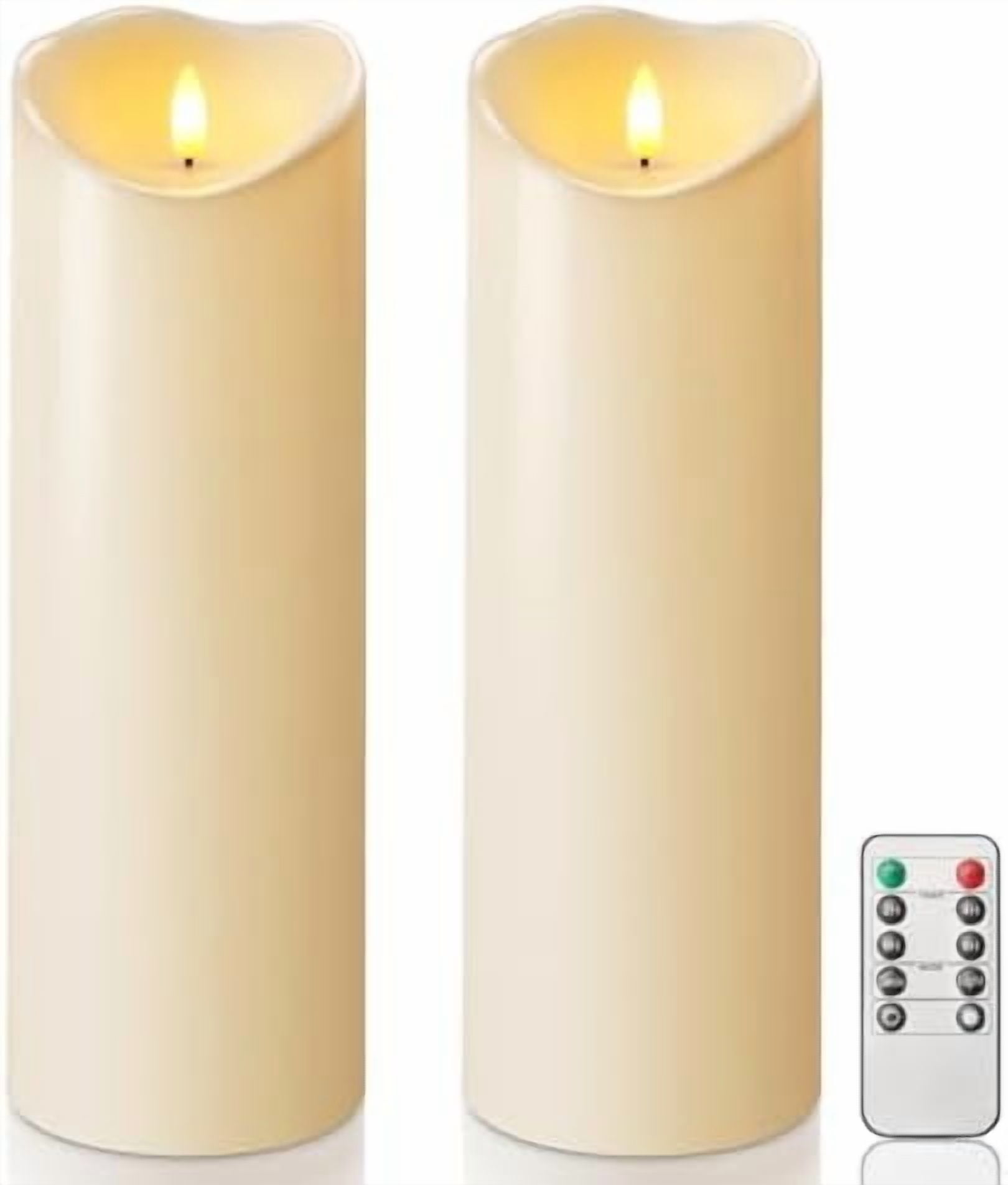 4"x12" Outdoor Waterproof Flameless Candles with Timers and Remote ...