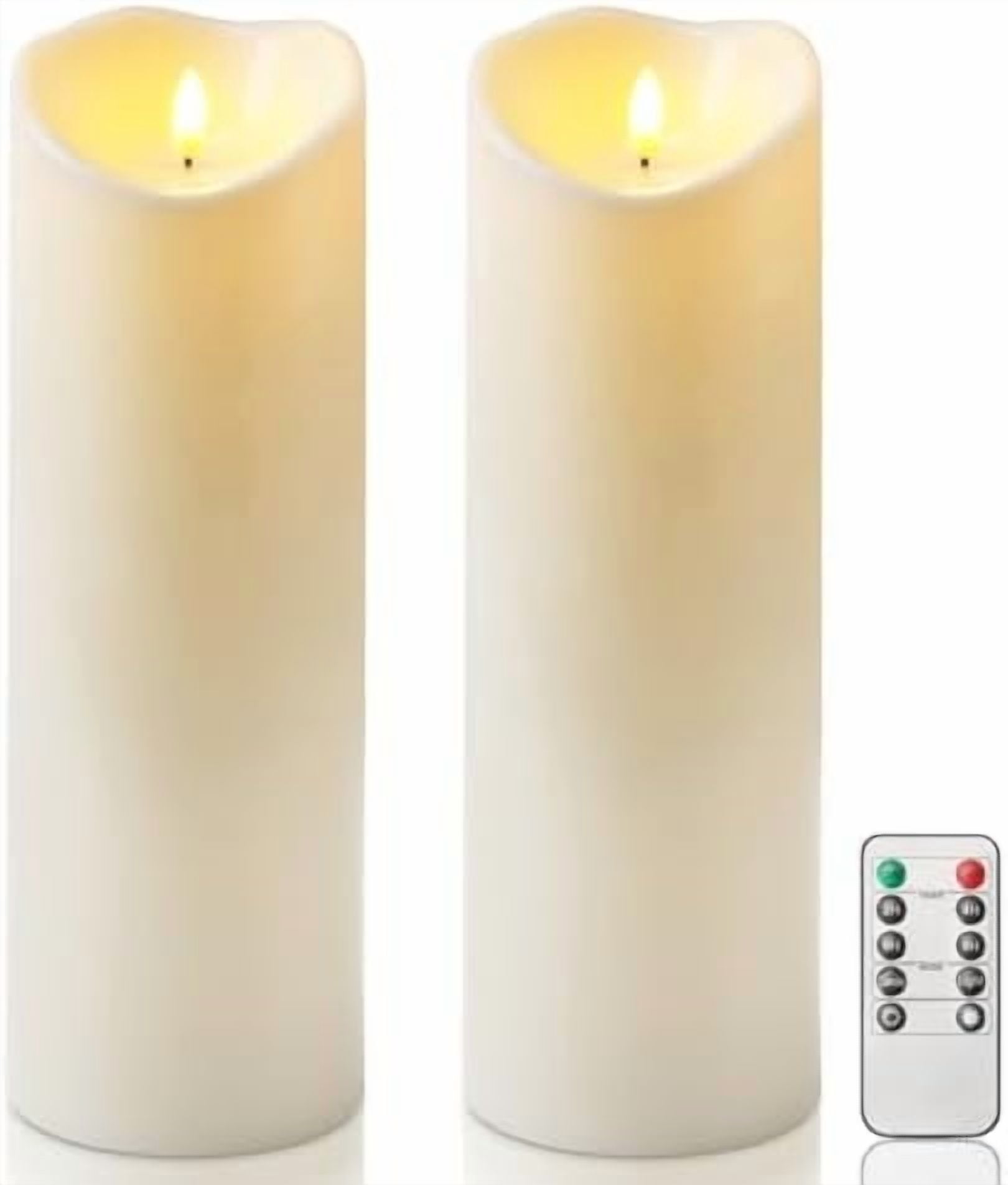 4"x12" Outdoor Waterproof Flameless Candles with Timers and Remote ...