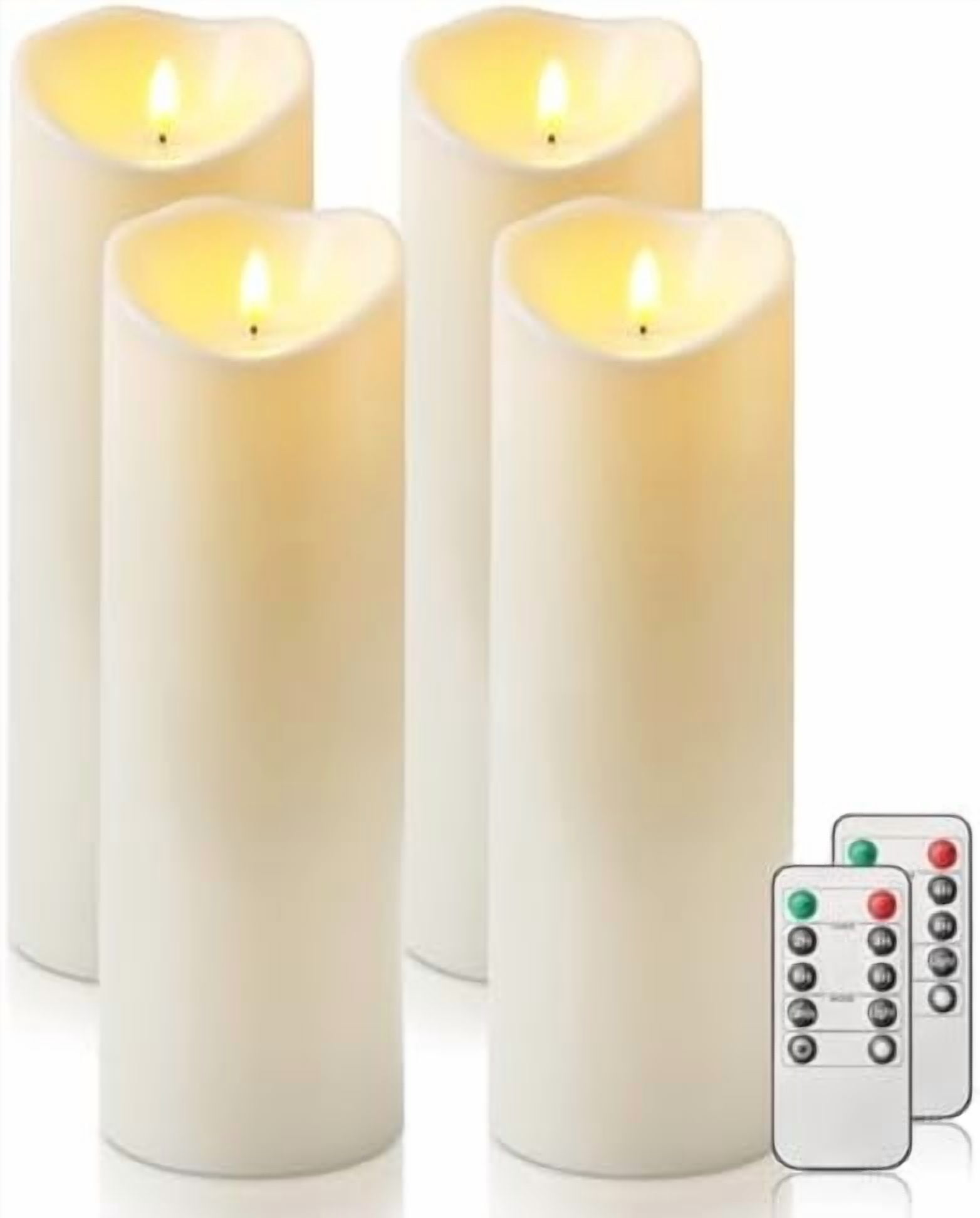 4"x12" Outdoor Waterproof Flameless Candles with Timers and Remote ...