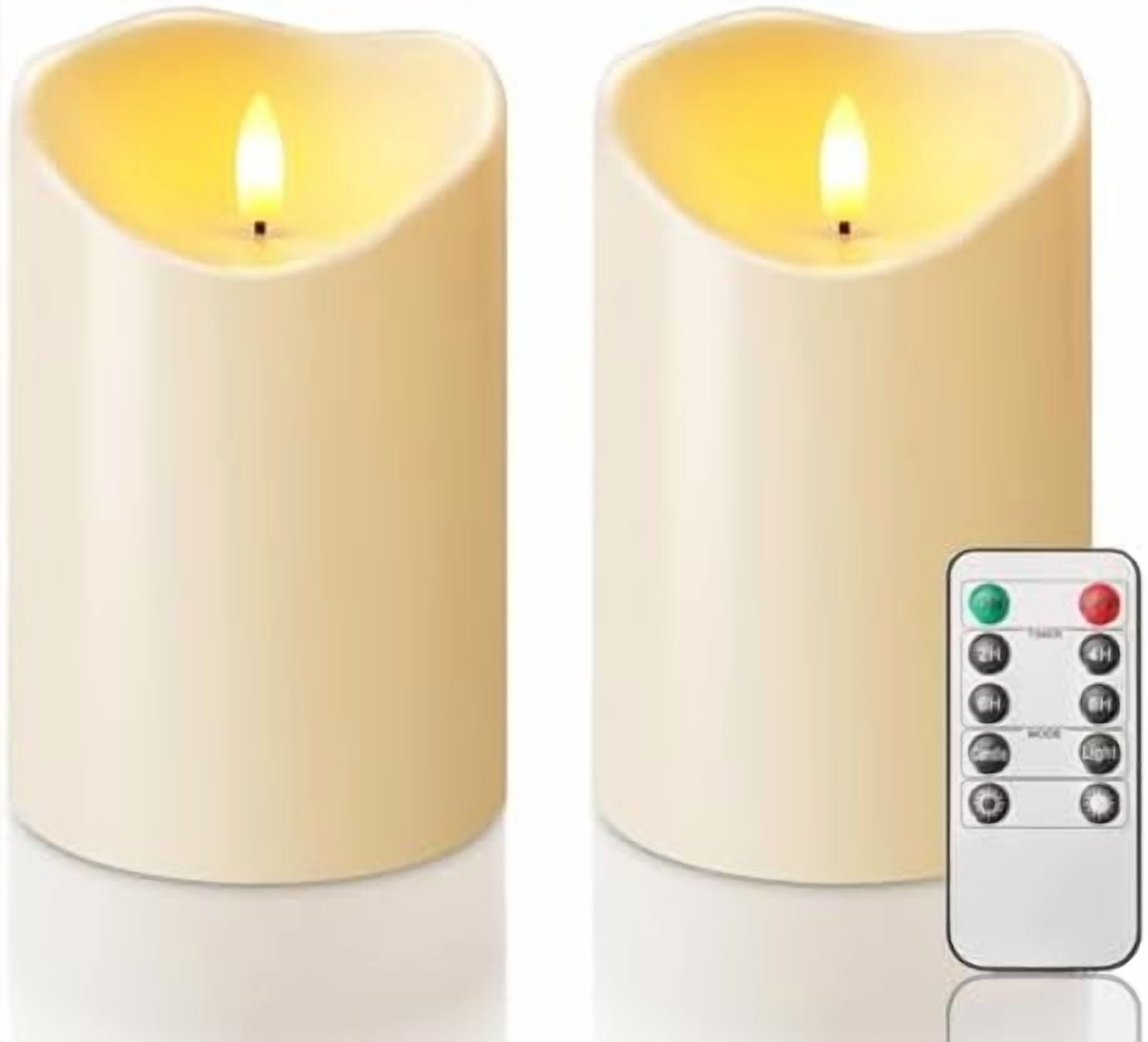 4"x6" Outdoor Waterproof Flameless Candles with Timers and Remote ...