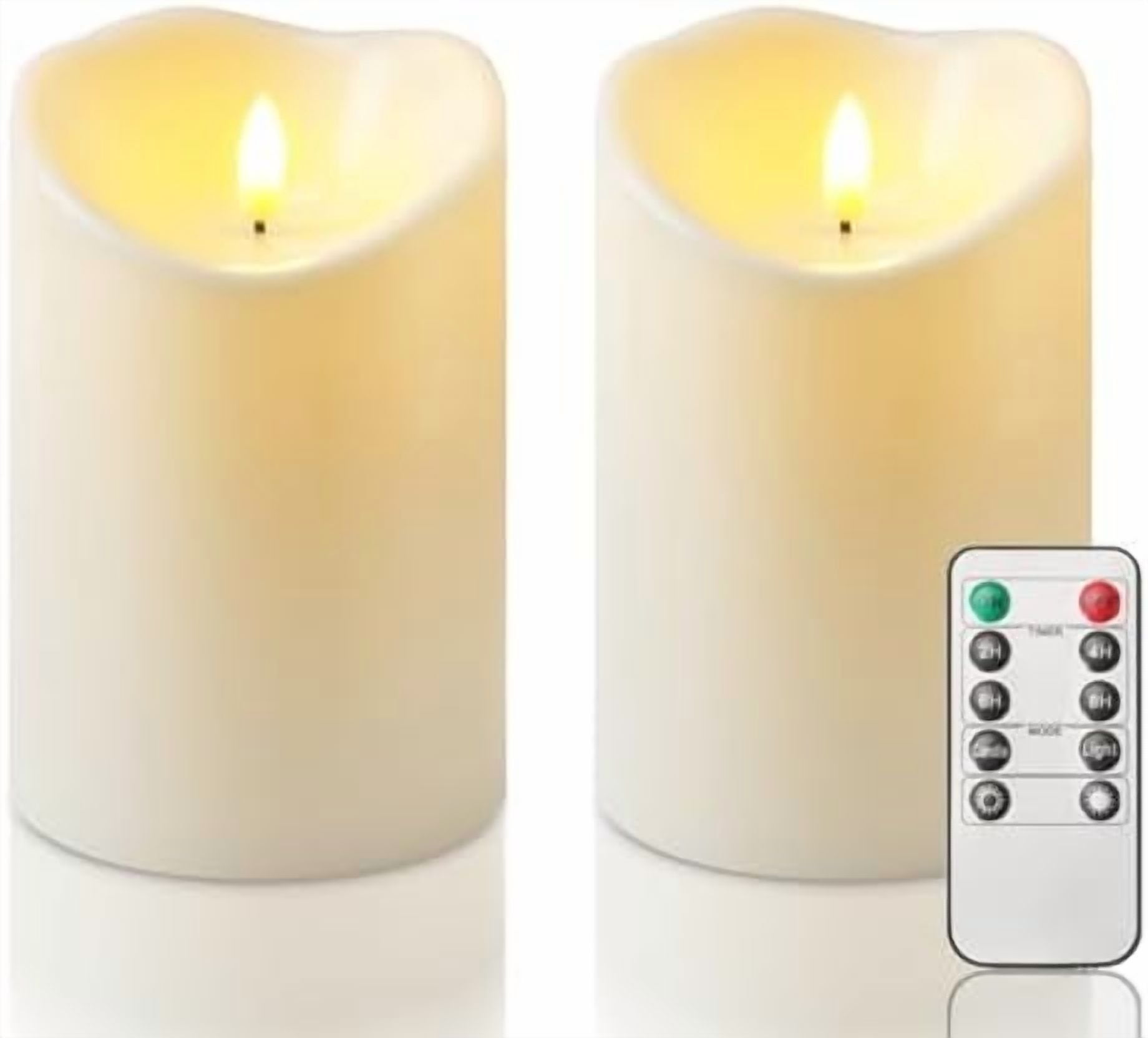 4"x6" Outdoor Waterproof Flameless Candles with Timers and Remote ...